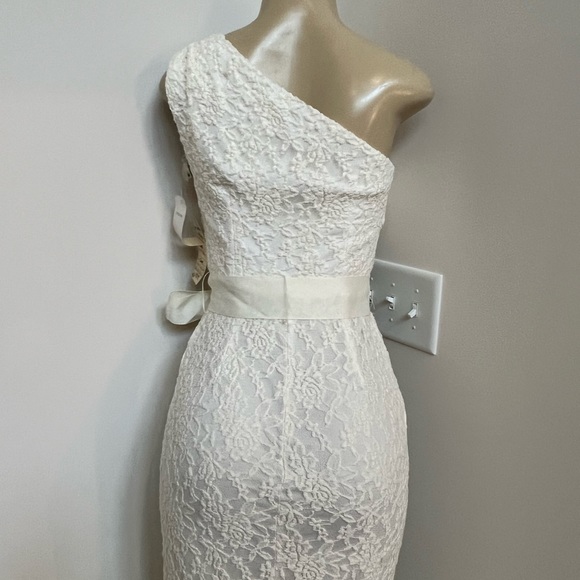 Juno | Dresses | Juno Ivory One Shoulder Lace Gown Dress | Poshmark